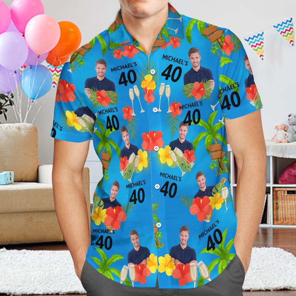 Custom Your Own Face Birthday Hawaiian Shirt Custom Date And Name